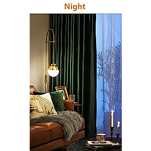 MYRU 1 Pair Nordic Velvet Curtains Dark Green Luxury Blackout Curtains for Bedroom and Living Room (2 X 54 by 96 Inch,Dark Green)