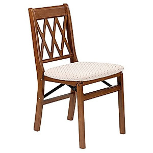 Stakmore Lattice Back Folding Chair Finish, Set of 2, Fruitwood