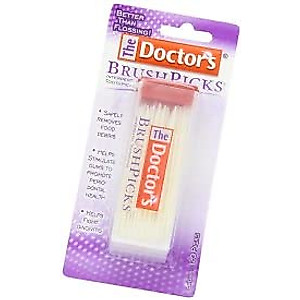 The Doctor's BrushPicks Interdental Toothpicks | 120-Picks per pack | (6-Pack)