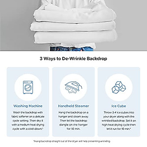 Julius Studio 6 x 9 ft. (72 x 108 inch) Pure White Backdrop Screen, 100% Pure Seamless Background, High Density 150 GSM Fabric with Elastic String Clips for Photo Video Streaming Studio, JSAG103