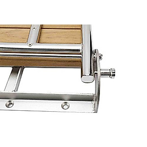 HYDDNice 26"x16" Wall Mounted Teak Folding Shower Seat Bench Bathroom Stool Solid Wood Fold Down & 316 Stainless Steel Accessories