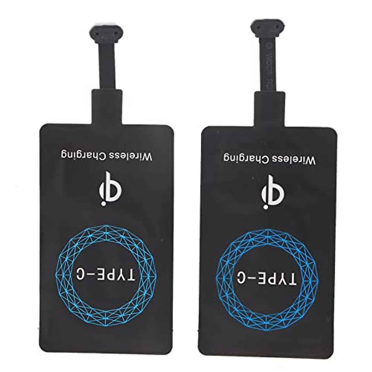 Wireless Charger Receiver, 2pcs Universal Type C Qi Wireless Charging Receiver Self Adhesive Sticker Wireless Charging Adapter for All Type C Cellphones