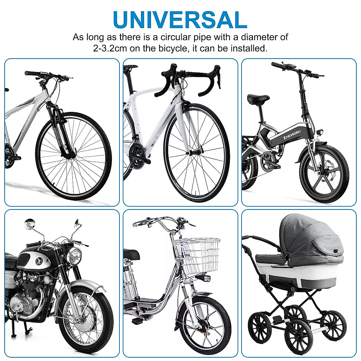 Accmor Bicycle Water Bottle Holder for Bike & Motorcycle, Adjustable Bike Water Bottle Cages with Strap, 360 Degree Rotatable Bottle Holders for Kids Bike Adult Bike,1 Pack