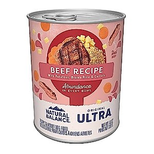 Natural Balance Ultra Premium Wet Dog Food, Beef Formula with Potatoes, Carrots & Brown Rice, 13 Ounce Can (Pack of 12)