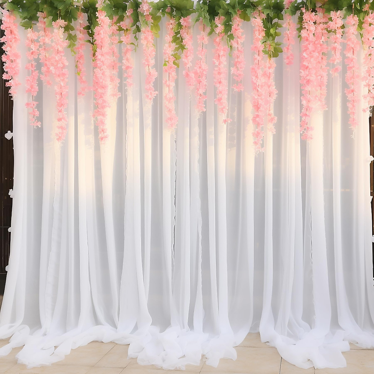 Elegant 10ft White Tulle Backdrop for Weddings & Events