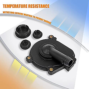 RANSOTO PVC Vent Valve Crankcase breather Oil Separator Cover and Camshaft Expansion Plug Kit Compatible with Mercedes ML350 C230 C300 E350 C350 SLK300 ML450 Replace 2720100631 0009985690 0009986590