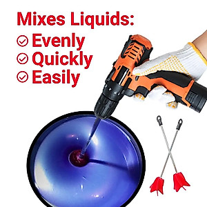 Veltec Helix Paint Mixer, Resin Mixer, Epoxy Mixer and Viscous Liquids with Drill Attachment for 1 Gallon
