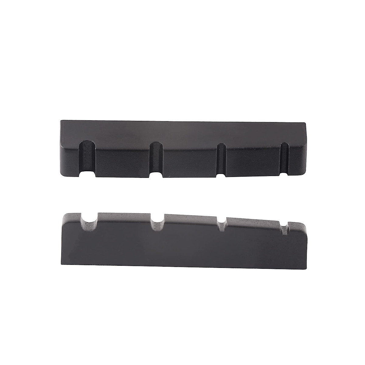 Metallor 4 String Graphite Bass Guitar Nut Pre-Slotted Top Nut Compatible with PB Bass Black 43 x 9 x 6mm Set of 2pcs.
