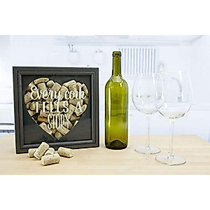 Boston Warehouse Shadowbox Wine Cork Holder Every Cork Tells A Story 10-Inch Gray