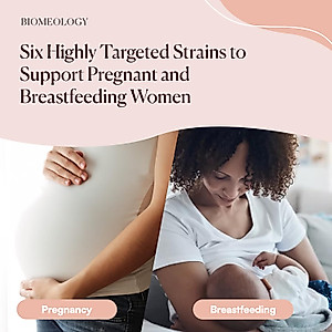 Biomeology Probiotics for Pregnancy, Postpartum, and Breastfeeding | Supports Digestive and Immune Health for Mom and Baby | Morning Sickness Relief | Take with Prenatal Vitamins | 30 Capsules