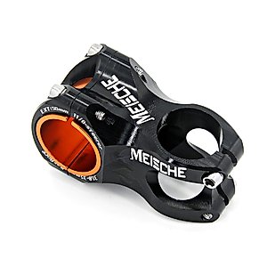 MEISCHE Upgraded 50mm Stem Mountain Bike, CNC MTB Short Stem Black 31.8 or 35mm Bars Riser, 3D Forged Enduro MTB Bar Clamp