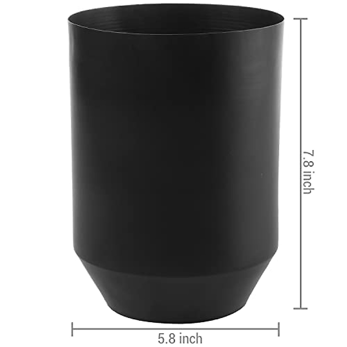 MyGift Modern Matte Black Metal Vase, Decorative Table Flower Vase, Indoor Planter Pot with Tapered Bottom Design - Handcrafted in India