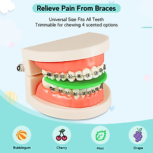 Bite Wafers for Orthodontic Braces - Therapy Wafer Latax Free, Relieve Pain from Braces, Teeth Pain Relief Chewies, Night Mouth Guard Alternative (Cherry, 10 Pcs)