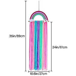 FIOBEE Rainbow Hair Bows Holder Organizer Unicorn Clips Storage Headband Holder Unicorn Wall Hanging Home Décor for Baby Girls Room