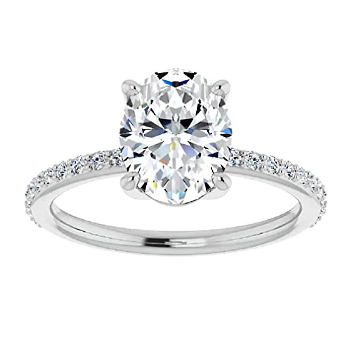 14K Gold 3 CT Oval Cut VVS1 Colorless Moissanite Engagement Ring for Women Bridal Set Handmade Diamond Wedding Ring for Gifts (4)