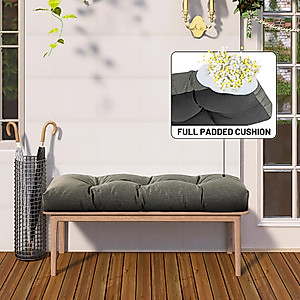 Lokex Bench Cushion,45x16 Inch Waterproof Bench Cushions for Outdoor Furniture,Non-Slip Window Seat Cushions Indoor,Smoke Gray