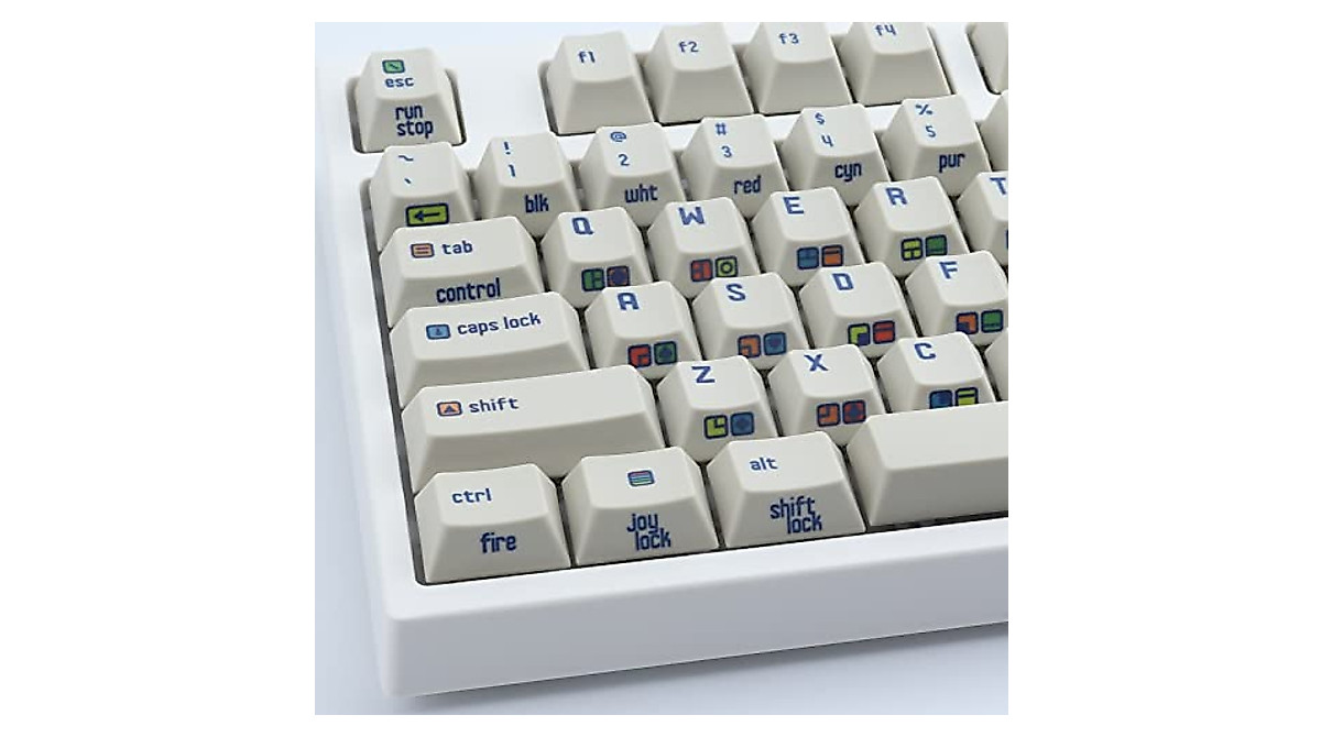 Hyekit PBT Keycaps 143 Keys Commodore 64 Themed Keycaps Dye-Sublimation ...
