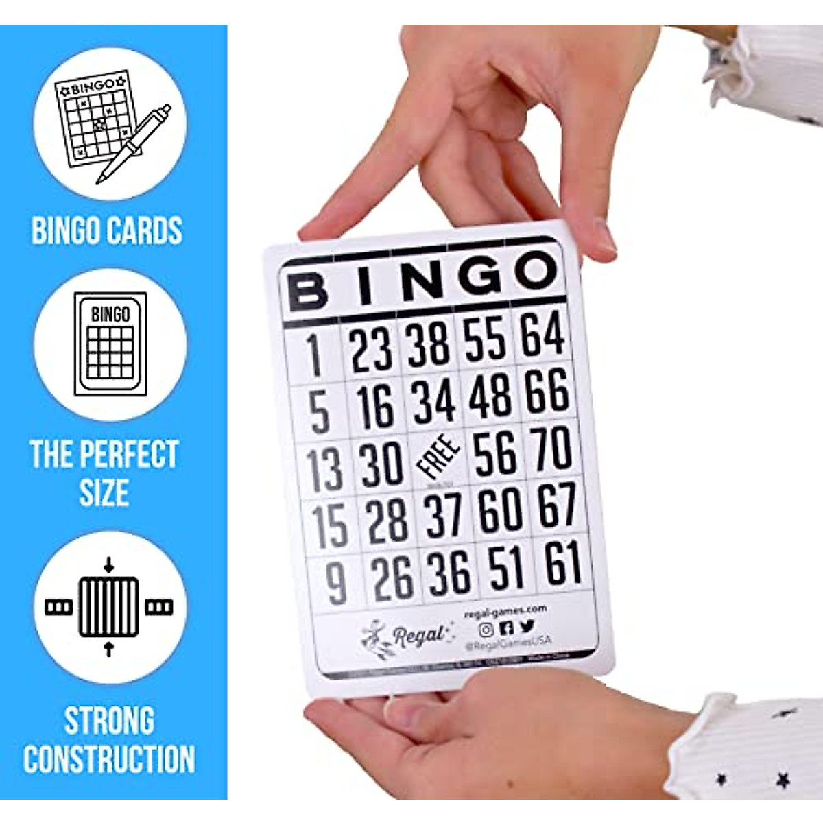 Regal Games - Classic Bingo Cards - 200 Count - 6.125” x 4.17” Cardstock - White