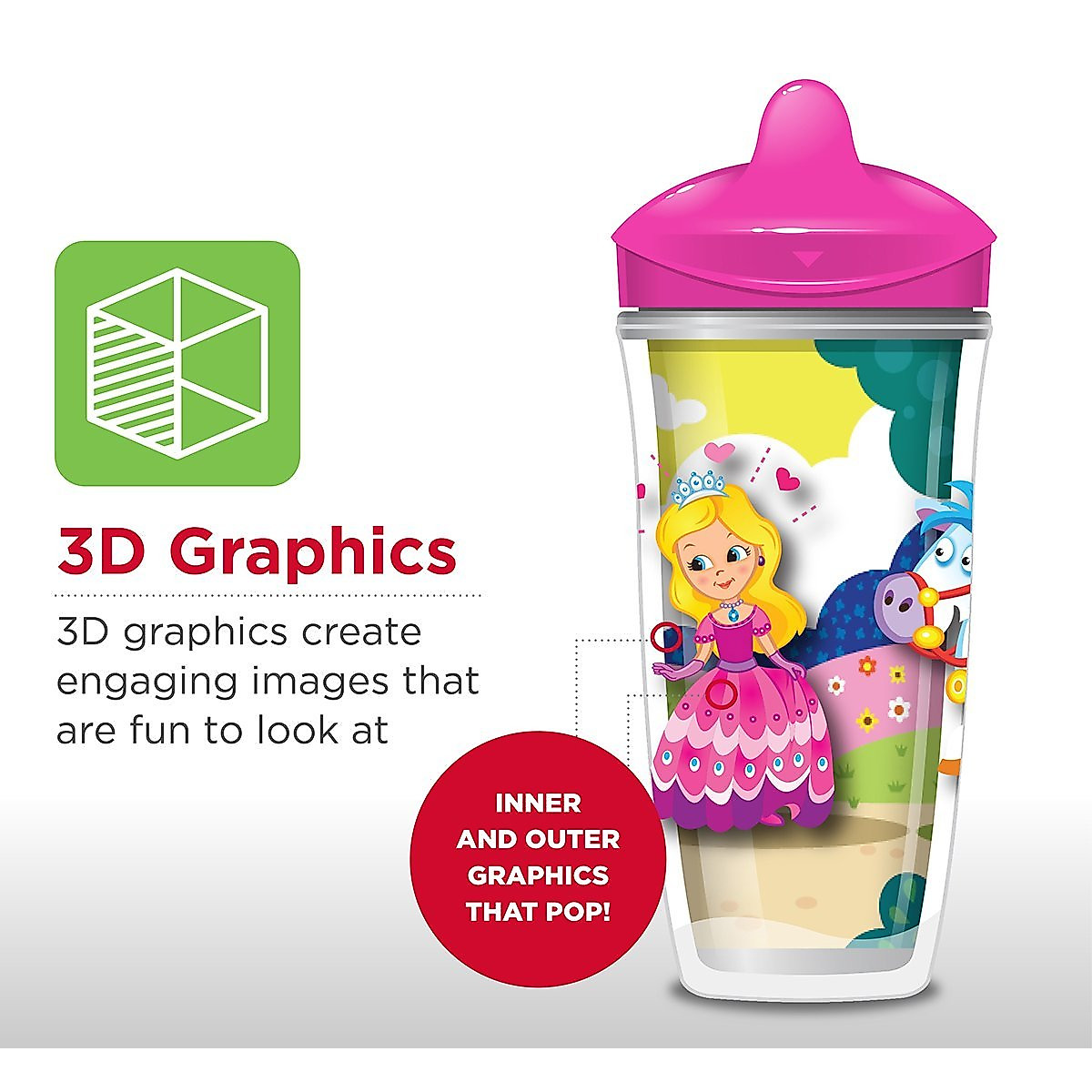 Playtex Sipsters Stage 3 Spill-Proof, Leak-Proof, Break-Proof Insulated Spout Sippy Cups for Boys - 9 Ounce - 2 Count