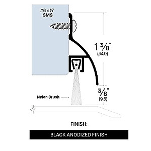 78918 Door Sweep-Rain Protection. Black Anodized Finish (48”)