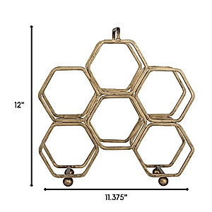 Varaluz Casa 404A10HG Hexagonal Wine Rack, Havana Gold