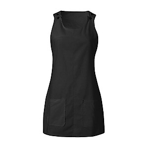 F_Gotal Women Halter Neck Boho Print Sleeveless Casual Mini Beachwear Dress Holiday Beach Sundress Party Cocktail Z-Black