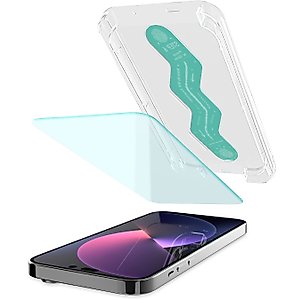 Smartish 2-Pack Tempered Glass Screen Protector for iPhone 14 Pro - Tuff Sheet - Easy Install Frame [Scratch Resistant] Case-Friendly - Dynamic Island Compatible - Clear 2-Pack