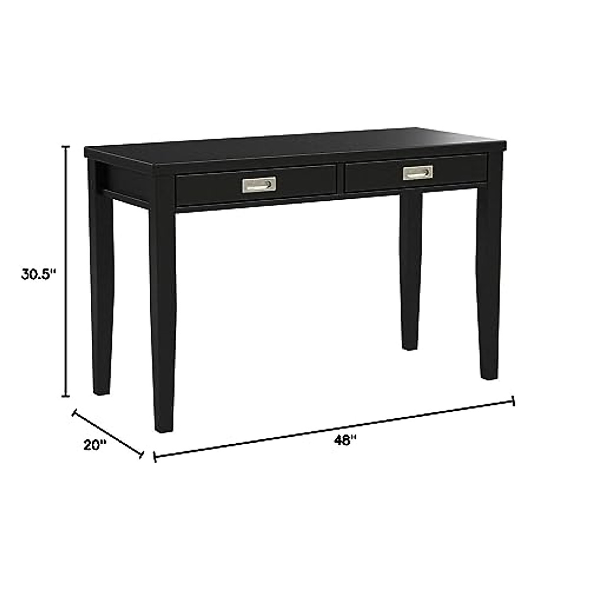 Amazon Brand – Stone & Beam Modern Home Office Writing Desk with Recessed Metal Handles, 48"W, Black