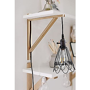 PRIADE Wall Mounted Wood Bracket for Hanging Sconce Pendant Lamp Kits, Planters, Lanterns, Wind Chimes, 12 Inch Floating Shelves Bracket, Set of 2 (Burlywood)