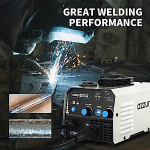 AZZUNO MIG Welder,Flux Core Welder Machine 110V 130Amp, Gasless MIG Welding Machine IGBT Inverter Welder Portable Wire Feed Welder (110V)
