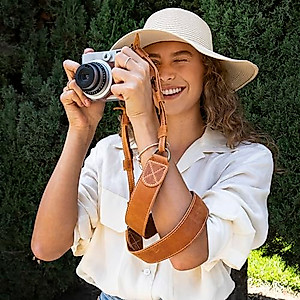 MegaGear SLR, DSLR Sierra Series Genuine Leather Camera Shoulder or Neck Strap