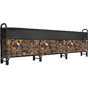 ShelterLogic 12' Heavy Duty Firewood Rack with Cover - Black