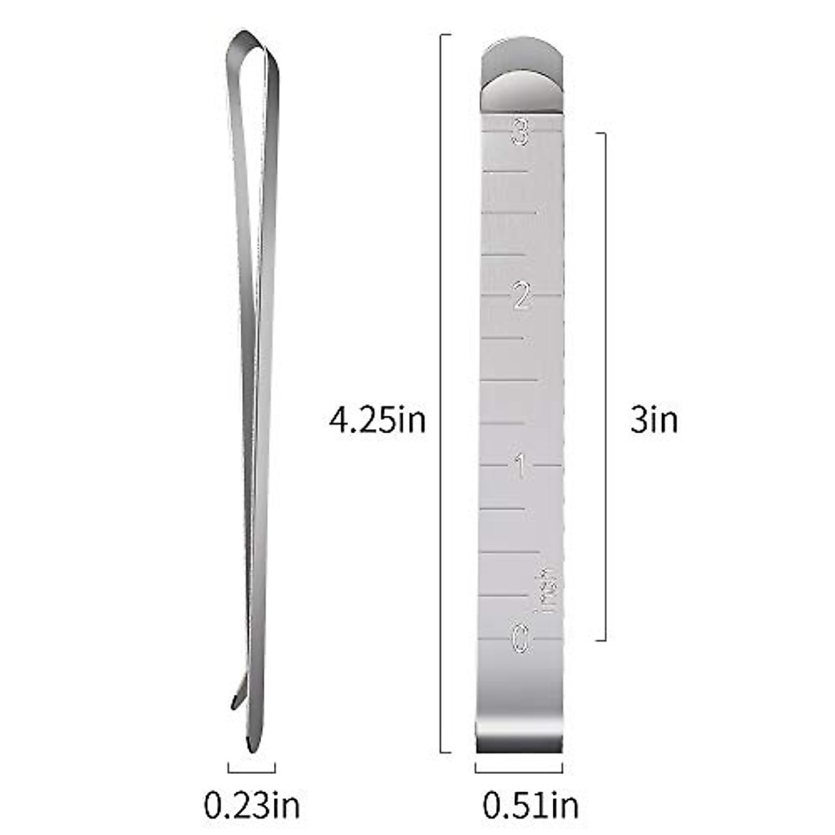 Sewing Clips Pack of 15 Stainless Steel Hemming Clips 3 Inches Measurement Ruler Quilting Supplies for Fabric Clips, Pinning and Marking Accessories