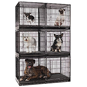 Pro Select Steel Modular Cage with Plastic Tray, Black