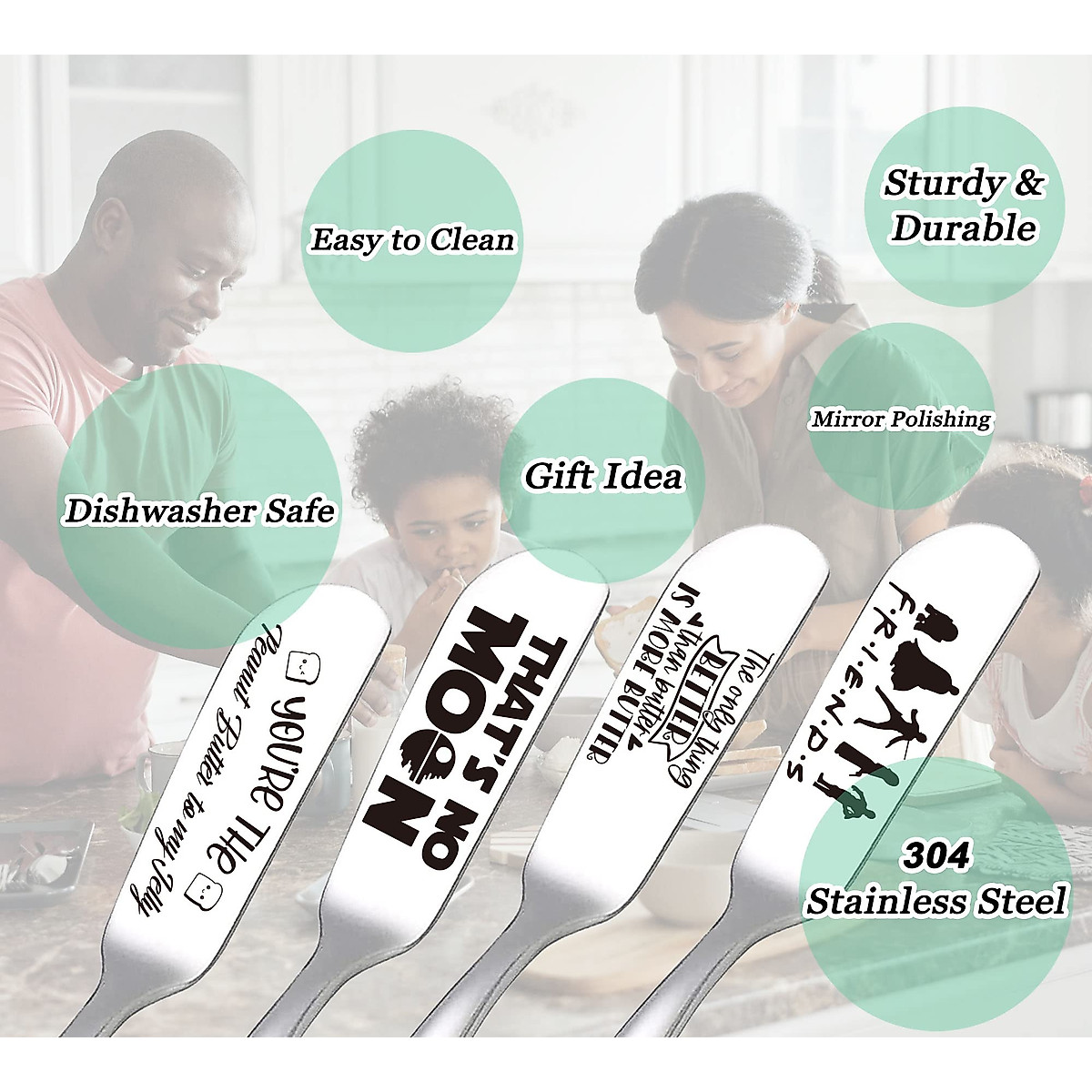 Best Dad In The Galaxy Funny Butter Knife, Engraved Stainless Steel Peanut Butter Spreader Cream Cheese Knives, Novelty Anniversary Christmas Gifts for Sandwich Bread Toast Butter Lover