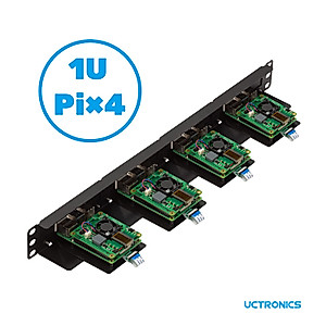 UCTRONICS Front Removable 1U Rack Mount for Raspberry Pi, with 4 Mounting Brackets for Raspberry Pi 5, 4B, 3B+/3B, and Other B Models