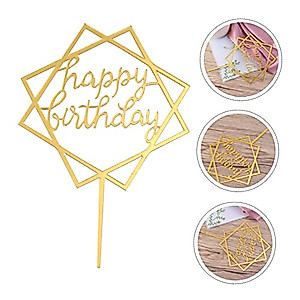 Abaodam 12 pcs Cuake Gold Insert Sweet Delicate Dessert Mirror Glitter Picks Baby Flags Double-sided or Decorations Decorative for Birthday Fruit Adults Party Ornaments Wedding Toppers