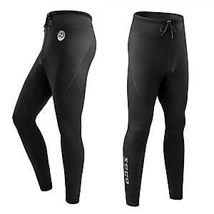 Men's Wetsuit Pants, 2mm Neoprene Long Pants for Surfing Kayaking Swimming Diving Canoeing (Black, L)