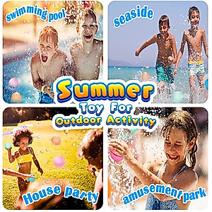 Reusable Water Balloons, Self-Sealing Refillable Water Balloons, Soft Silicone Magnetic Water Balloons, Reusable Water Bomb for Water Fight Game, Water Park, Summer Party (Multicolor - 12PC)