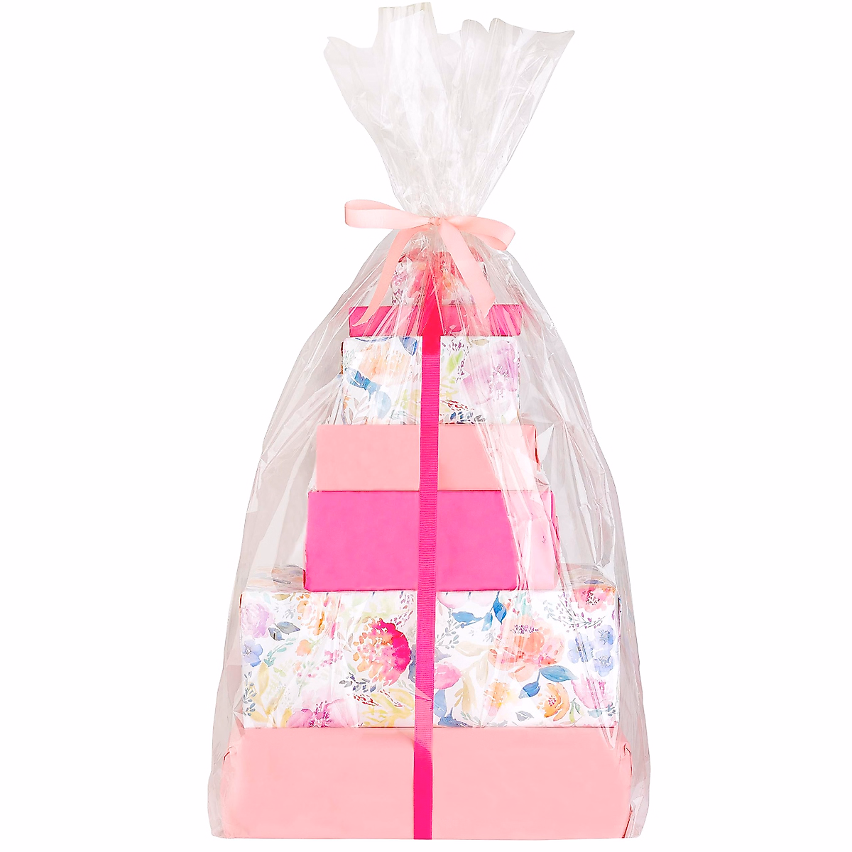 Purple Q Crafts Clear Jumbo Basket Bags, 40"x50", 5 Pack Extra Large Clear Cellophane Wrap for Baskets & Gifts 1.5 Mil Thick