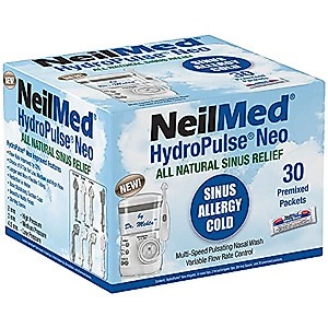 NeilMed HydroPulse Neo. Multi-Speed Electric Pulsating Nasal Sinus Irrigation System with 30 Sinus Rinse Premixed Packets.