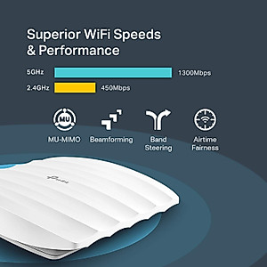 TP-Link Omada AC1750 Wireless Access Point – Seamless Roaming, Gigabit, MU-Mimo, Beamforming, Poe Powered, Free PoE Injector, Free Managing Software(Eap245) (Renewed)