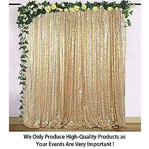 ShiDianYi 8ft X 8ft,Light Gold Sequin Backdrops, Light Gold Sequin Photo Booth Backdrop, Party Backdrops,Wedding Backdrops, Sparkling Photography Prop