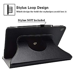LiuShan Compatible with Huawei MatePad T10s Case,Huawei MatePad T10 Case，360 Degree Rotation Stand PU Leather with Cute Pattern for 10.1" Huawei MatePad T10s / Huawei MatePad T10 Tablet,Black