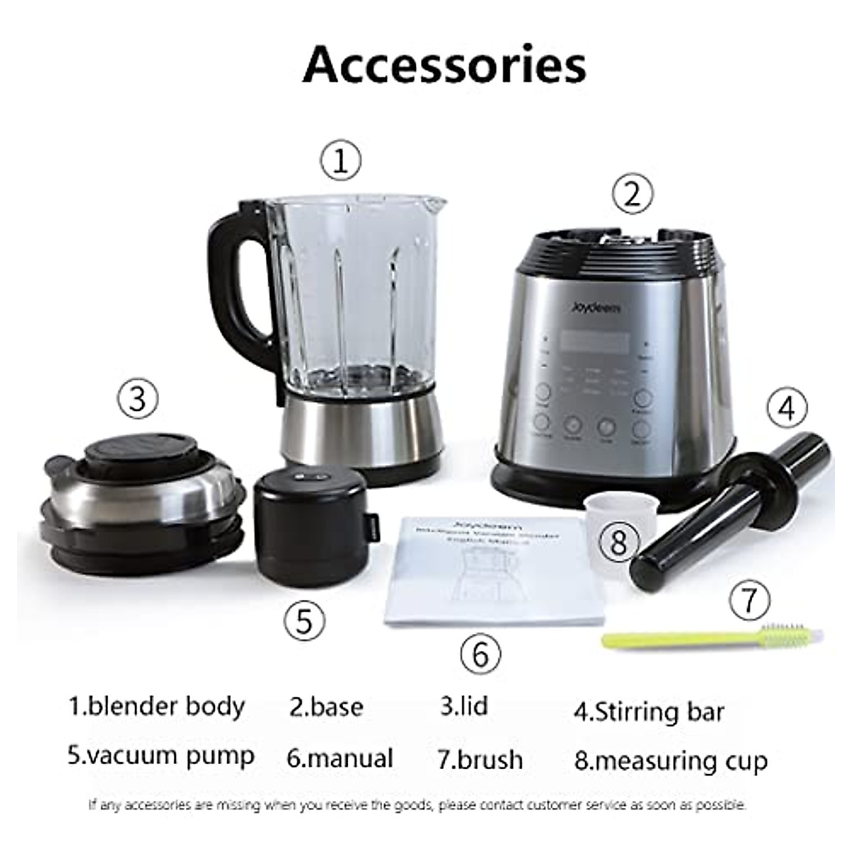 Joydeem Countertop Blender VK-1802, Cooking Blender for Soy Milk Soup Porridge and Milkshake, Juicer with Vacuum Pump, Support Pre-set & Keep Warm, 59Oz,1000W, Black