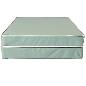 Treaton 8-Inch Firm Double Sided Tight top Waterproof Vinyl Innerspring Mattress & 8" Wood Box Spring Set, Full