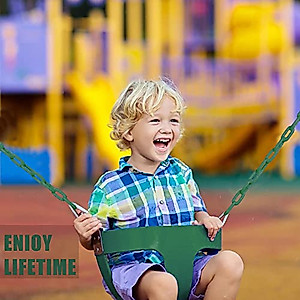 Toddler Swing, KINSPORY Baby Swing Outdoor, Heavy-Duty High Back Full Bucket Infant Swing Seat, 59" Coated Chains with Tree Straps for Swing Sets Outdoor Backyard (Green)