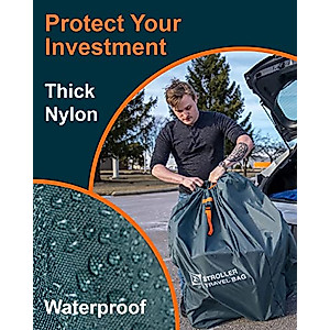 Extra Large - Heavy Duty Stroller Gate Check Bag | Waterproof | Compatible with: WONDERFOLD, BOB, VEER, JEEP WAGON, ETC. | Fits most car seats, stroller wagons, double and Jogging Strollers