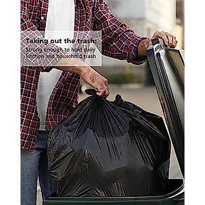 Kitchen Trash Bags 15-17 Gallon 40 Count, AYOTEE Garbage Bags Tall Kitchen Unscented Large plastic Trash Bags recycling bags Wastebasket Bin 40-68 Liners for Kitchen Home Lawn Leaf Bags (Black)