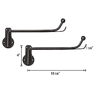 Mkono Hat Rack for Wall Baseball Cap Organizer Set of 2 and Wall Mounted Clothes Hanger with Swing Arm Set of 2